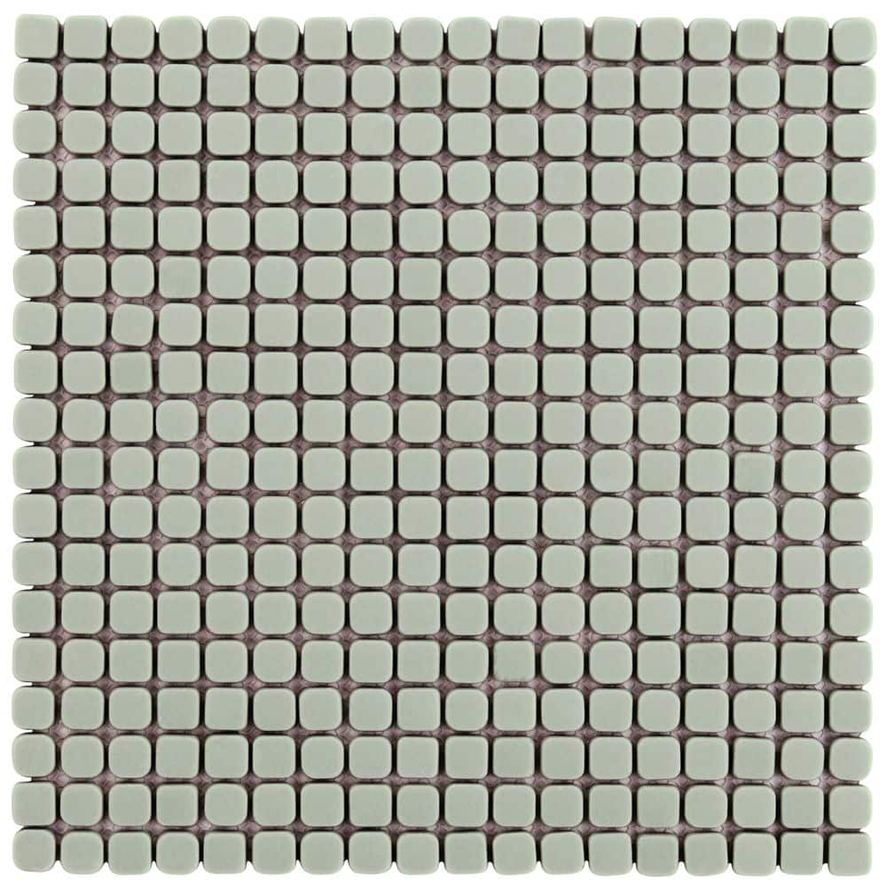 Ivy Hill Tile Nova Sage Green 4 in. x 0.23 in. Mini Square Frosted ...