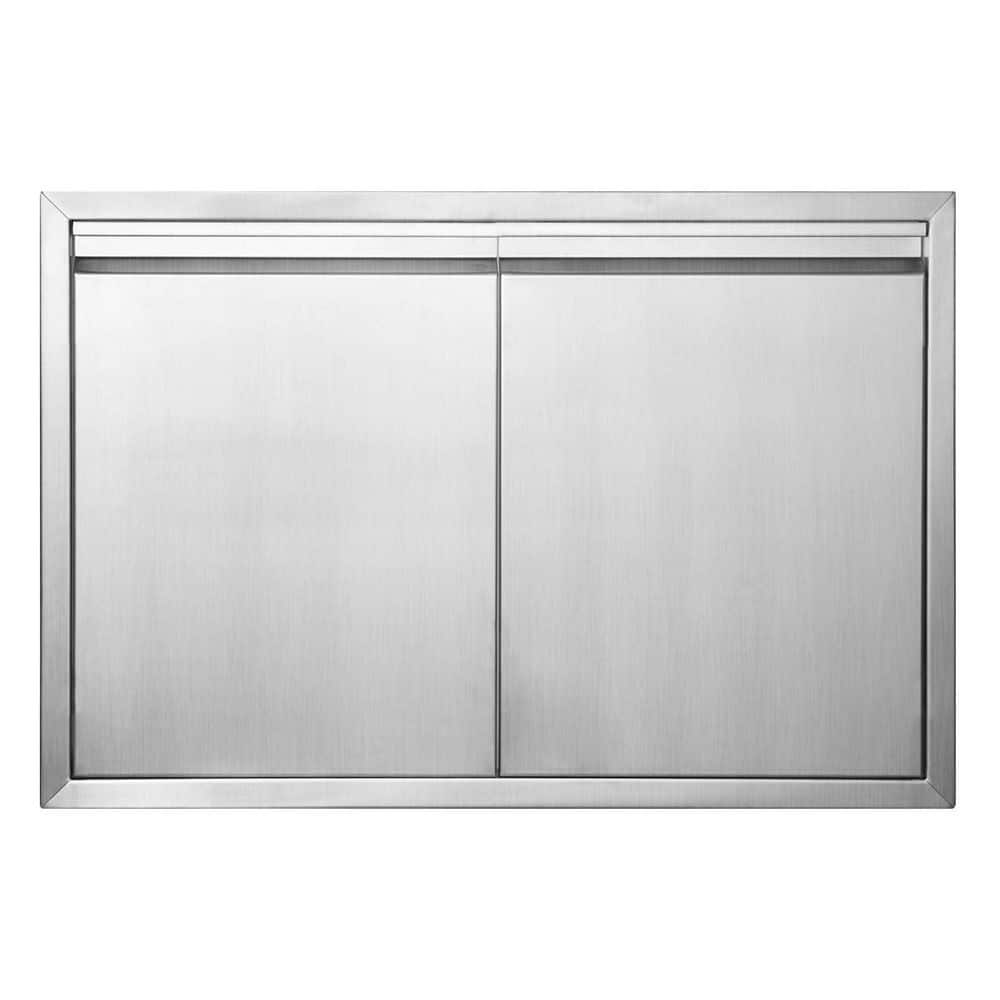 MOEPISY 35 in. Silver 2-Door Access Door Outdoor Kitchen Doors ...