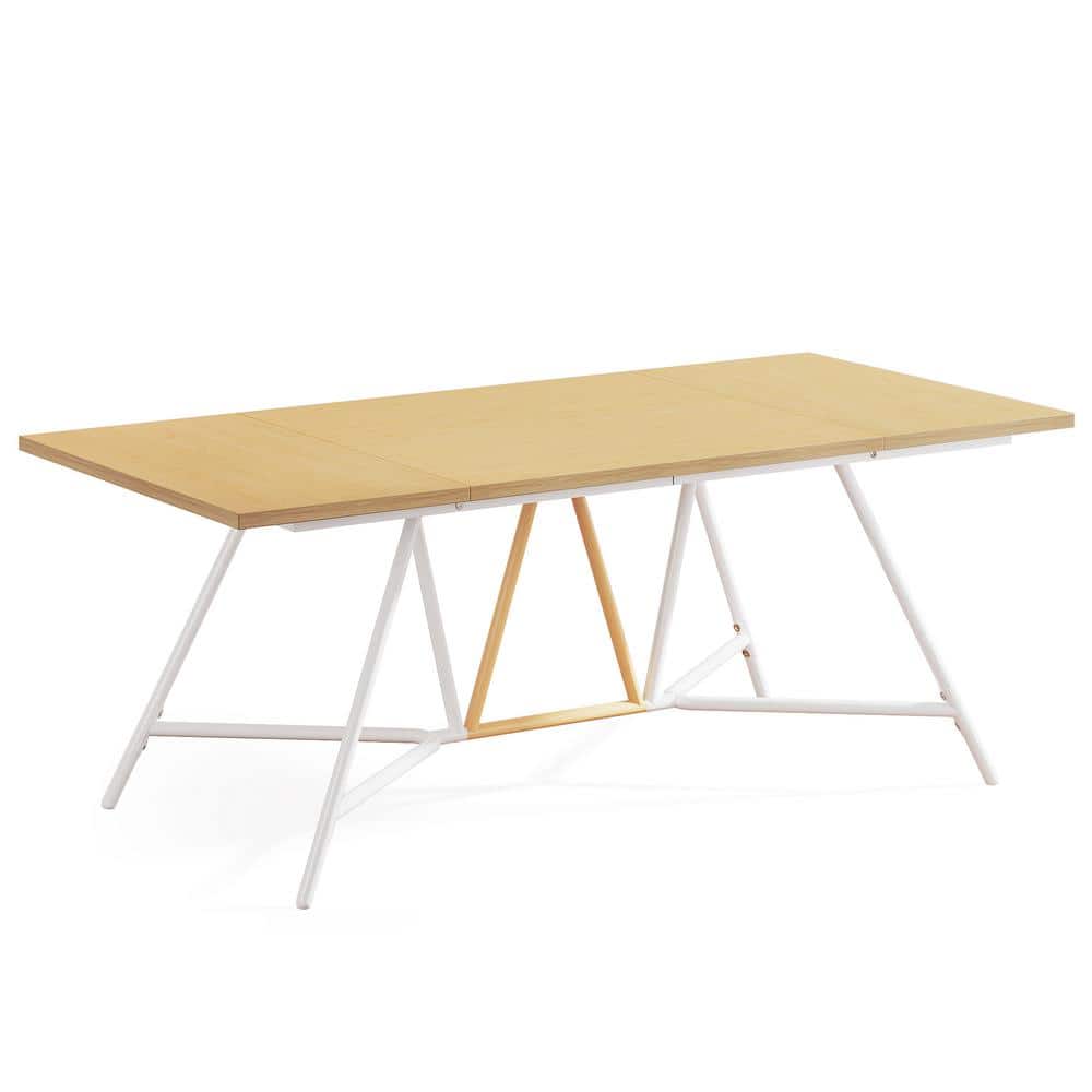 Tribesigns Delilah Modern Natural and White Wood 70.87 in. Trestle ...