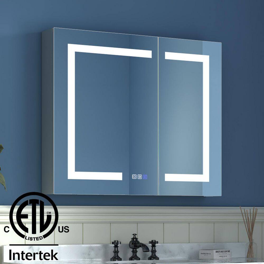 ExBrite 30 in. W x 26 in. H Medium Rectangular Silver Aluminum Recessed ...