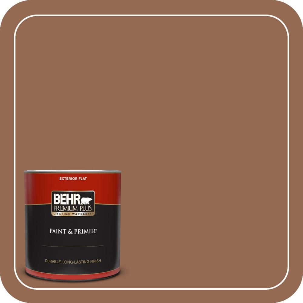 BEHR PREMIUM PLUS 1 qt. #240F-6 Sable Brown Flat Exterior Paint ...
