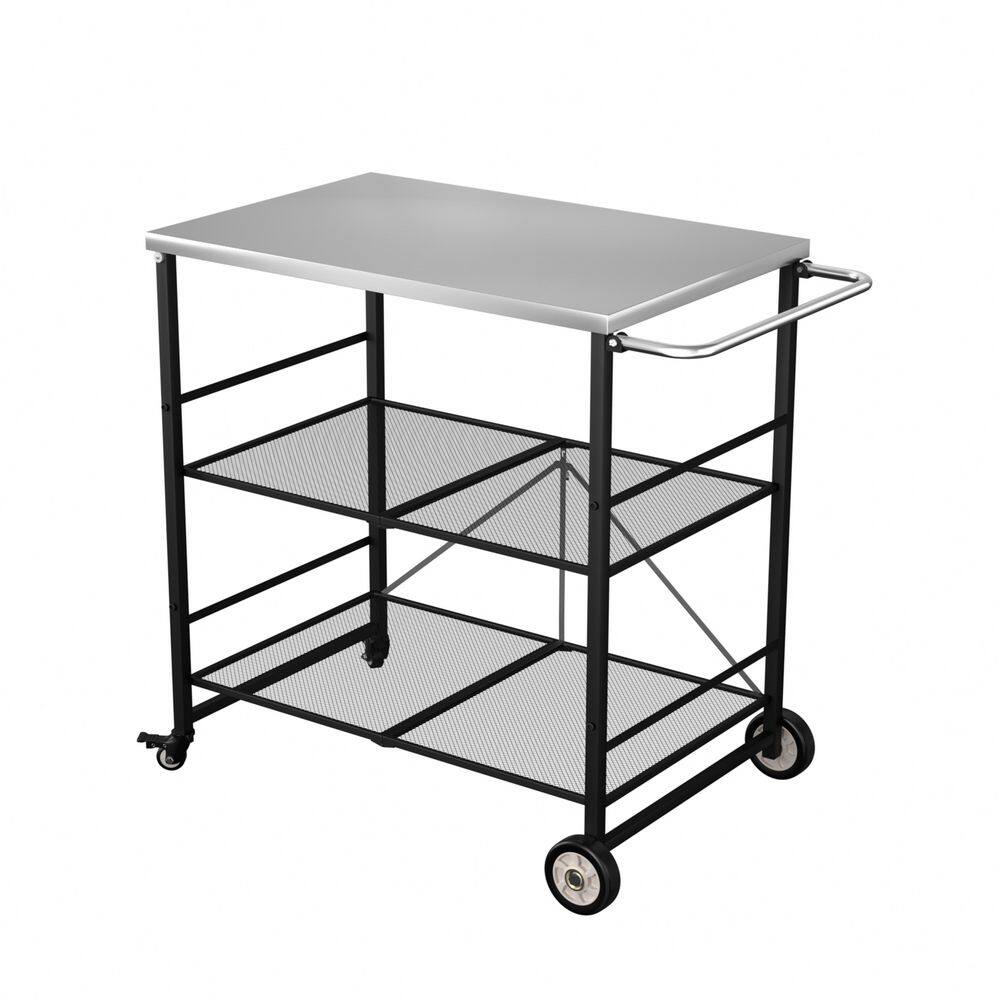VEIKOUS Outdoor Grill Carts Table Dining Cart Table with Wheels for ...