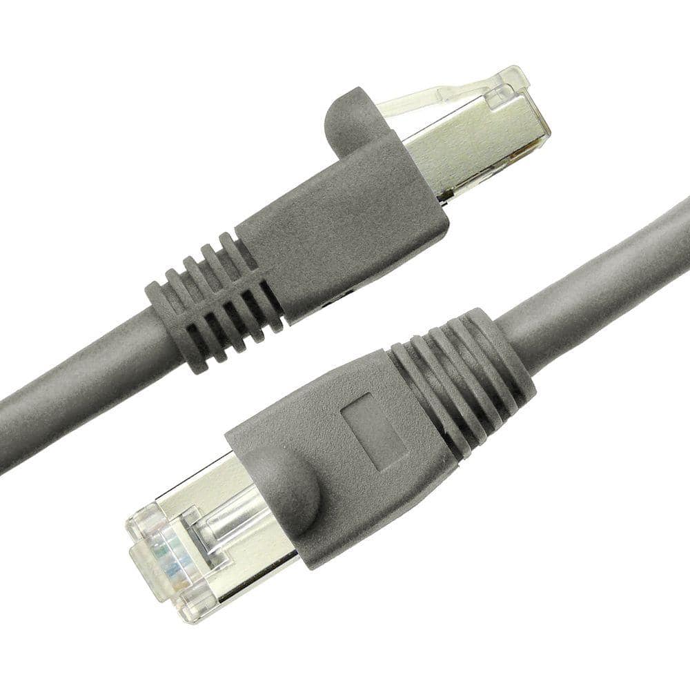 NTW 15 ft. Cat6a Snagless Shielded (STP) Network Patch Cable, Gray 345 ...