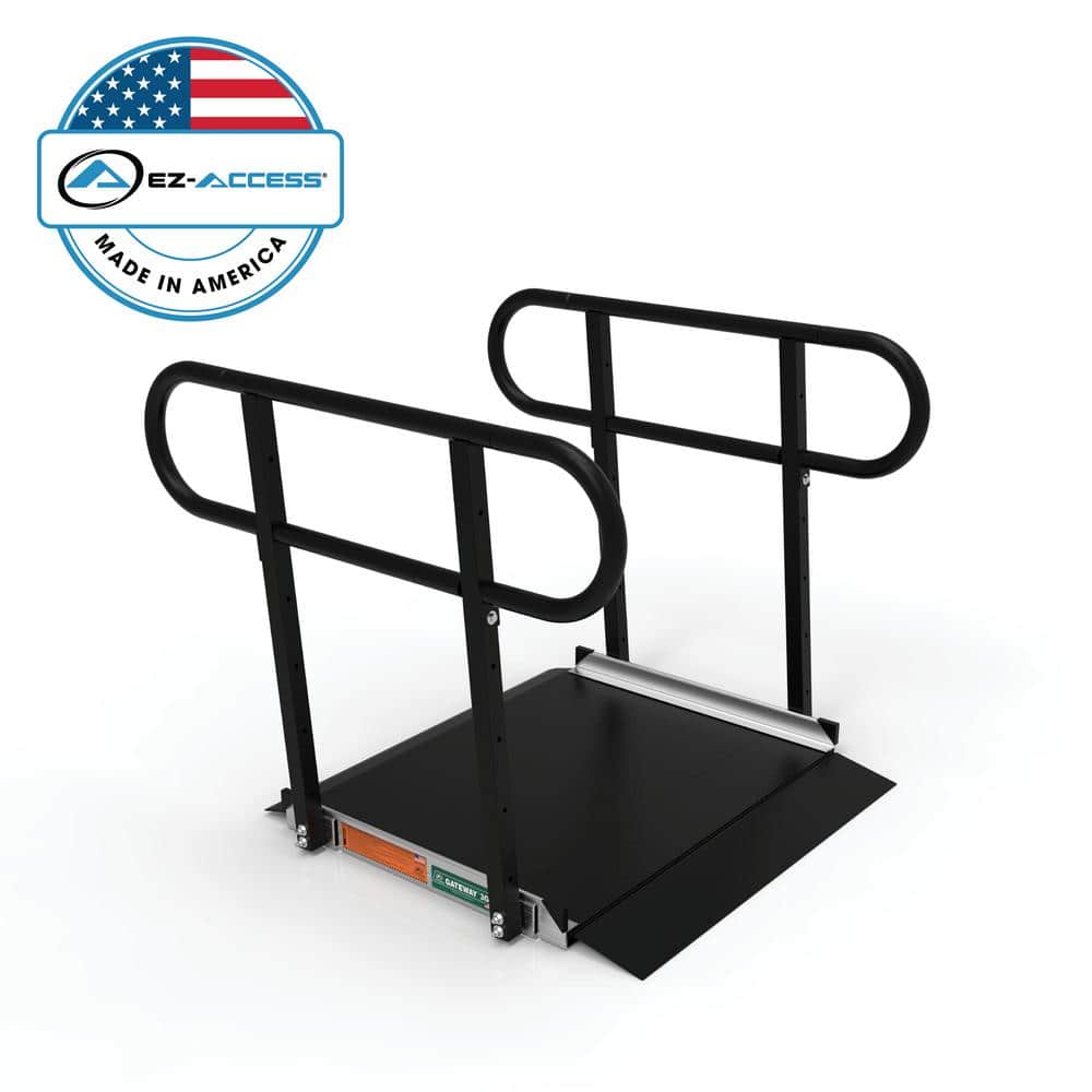 EZ-ACCESS GATEWAY 3G 3 ft. Aluminum Solid Surface Black Wheelchair Ramp ...