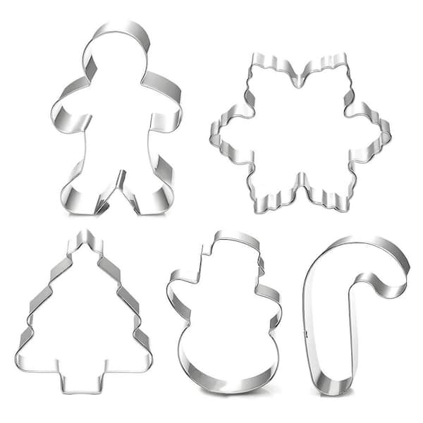 Augbeer Christmas Cookie Cutter Combo with Snowman, Tree, Gingerbread ...