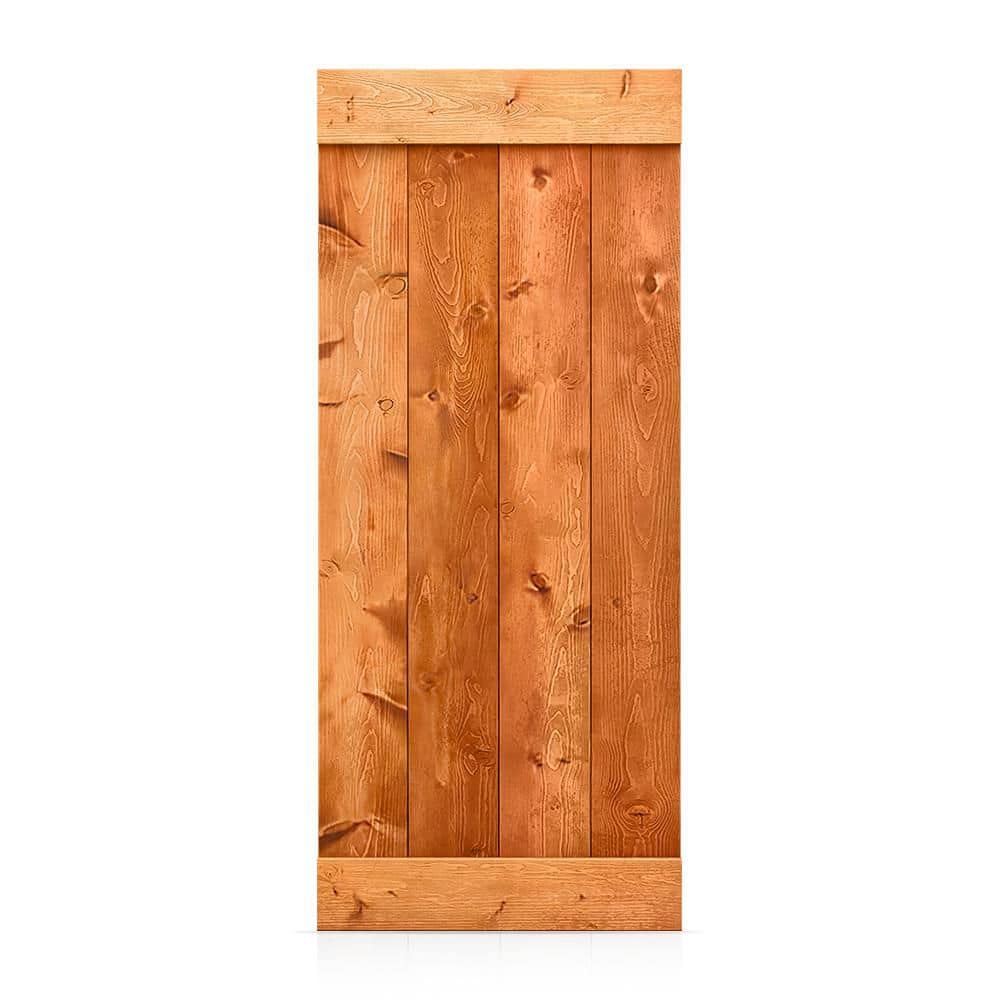 CALHOME 32 in. x 58 in. Red Walnut Solid Pine Wood Bathroom Stall ...