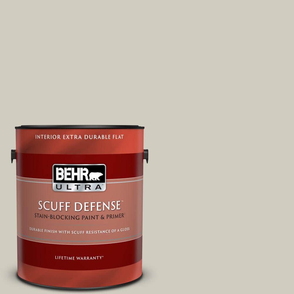 BEHR ULTRA 1 gal. #N320-2 Toasty Gray Extra Durable Flat Interior Paint ...