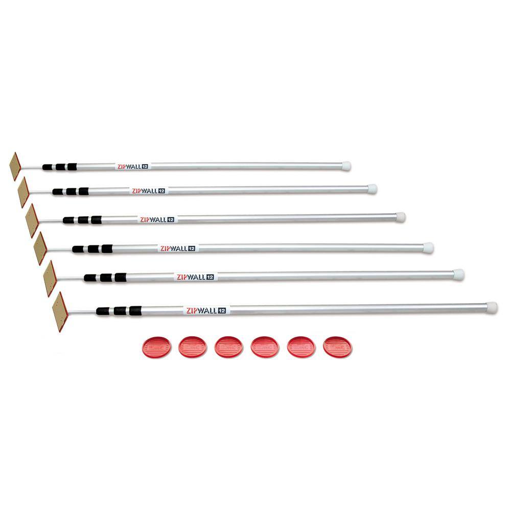 ZipWall 12 ft. 12 SLP6 Spring-Loaded Poles for Dust Barriers, 6-Pack ...