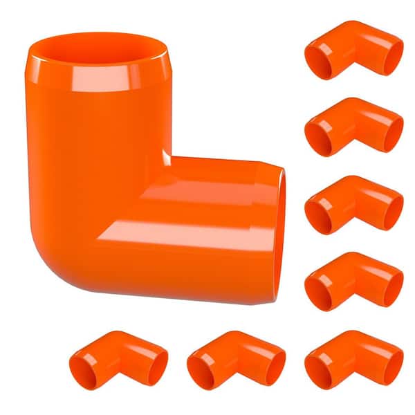 Formufit 3/4 in. Furniture Grade PVC 90 degree Elbow in Orange (8-Pack ...