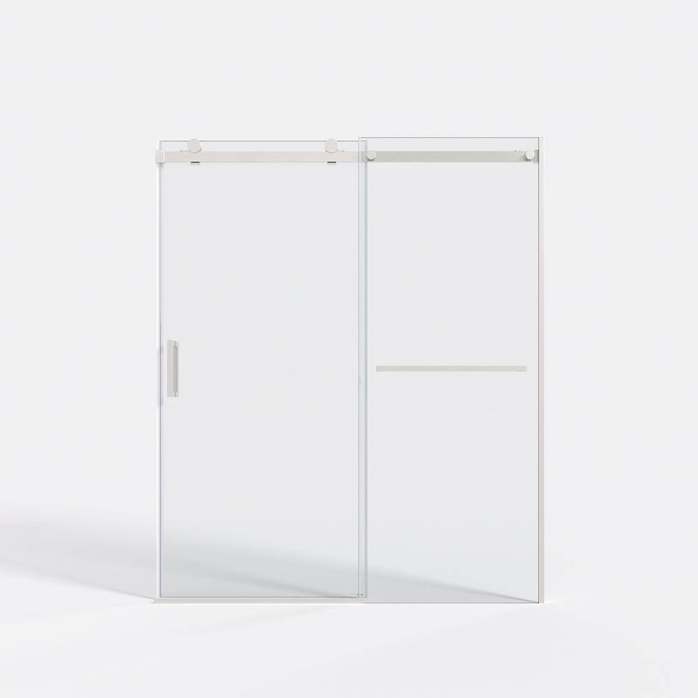 TCYO 60 in. W x 72 in. H Sliding Framed Shower Door in Brushed Nickel ...