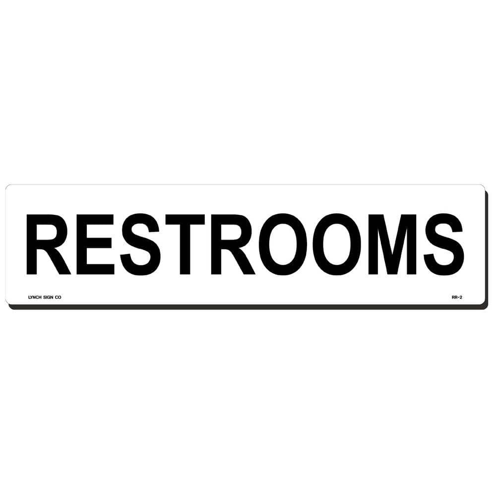 Lynch Sign 20 in. x 5 in. Restroom Sign Printed on More Durable ...