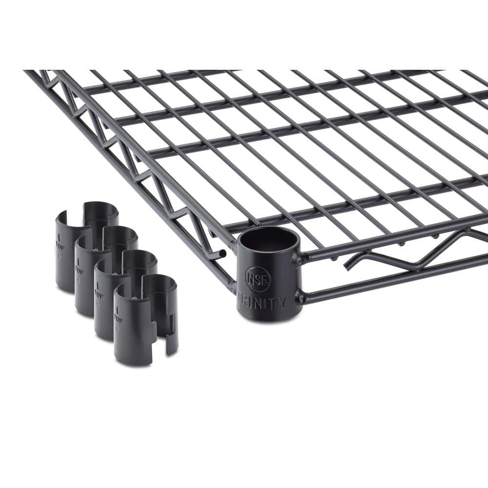 TRINITY 48 in. W x 24 in. D Individual NSF Black 1-Tier Steel Wire ...