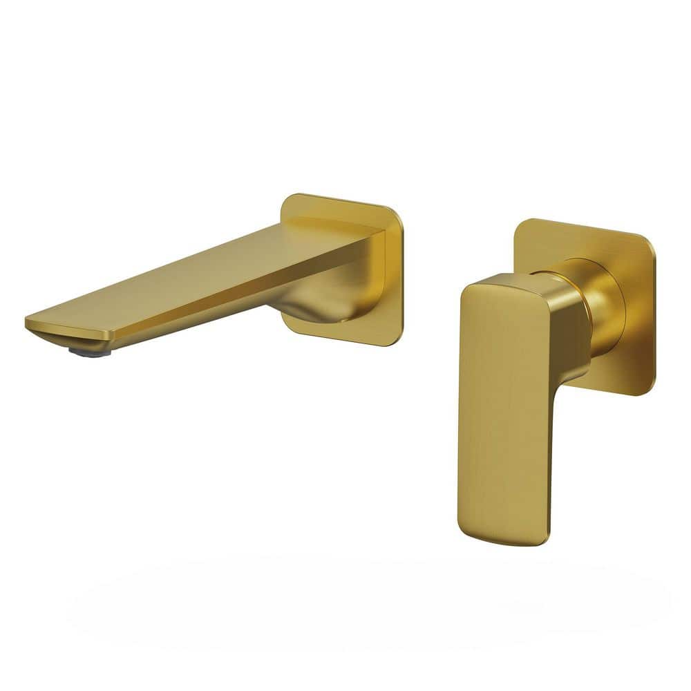 GRANDJOY Wall-Mount Single Handle Waterfall Bathroom Vanity Faucet with ...