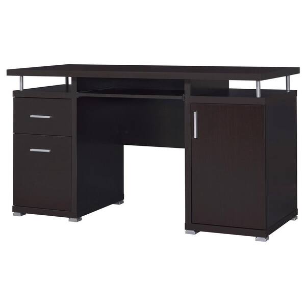 Coaster Tracy 55 in. W Cappuccino 2 Drawer Computer Desk 800107 The Home Depot
