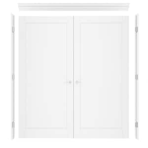 ARK DESIGN 60 in. x 80 in. 1-Paneled Blank Universal-Hand White Solid ...