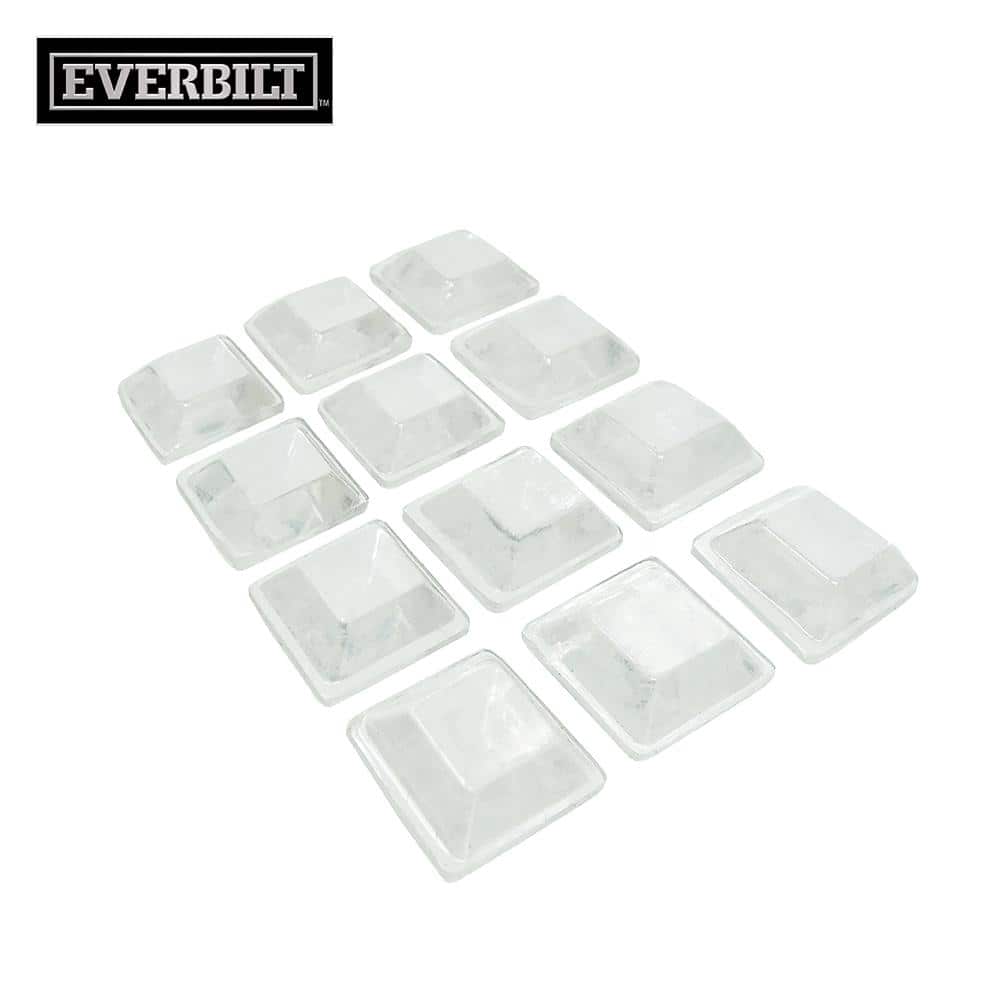 Everbilt 3/4 in. Clear Soft Rubber Plastic Like Self-Adhesive Square ...