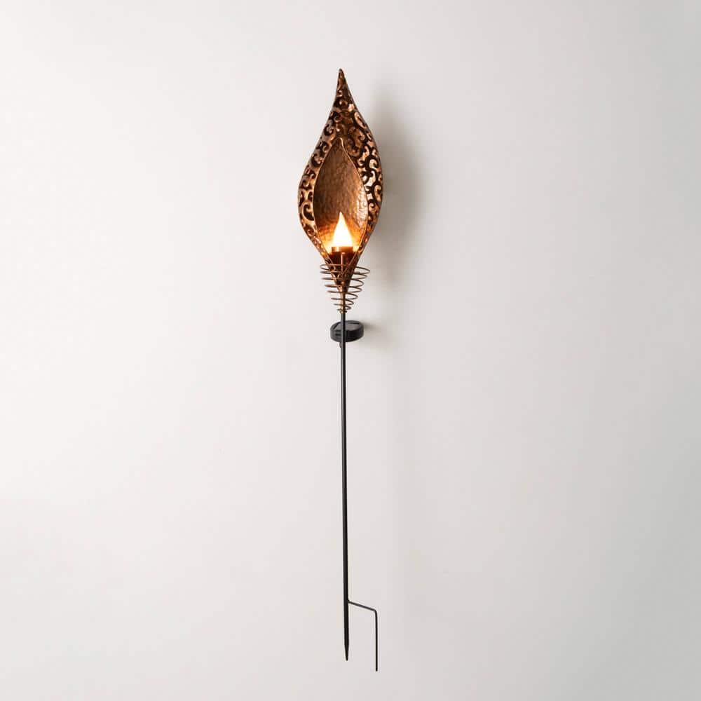 SULLIVANS 39.5 in. Swirl Flame Solar Metal Yard Stake MET2323 - The ...
