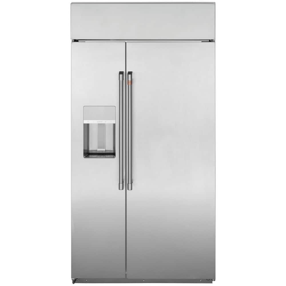 Cafe 24.5 cu. ft. Smart Built-In Side by Side Refrigerator with Hands ...