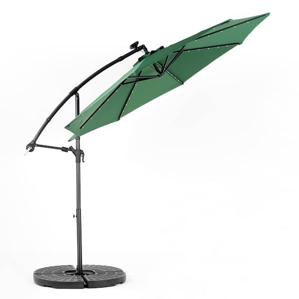 ToolCat 10 ft. Solar LED Cantilever Patio Umbrella Offset Hanging ...