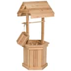 Shine Company 55 in. Decorative Wood Wishing Well 4987N - The Home Depot