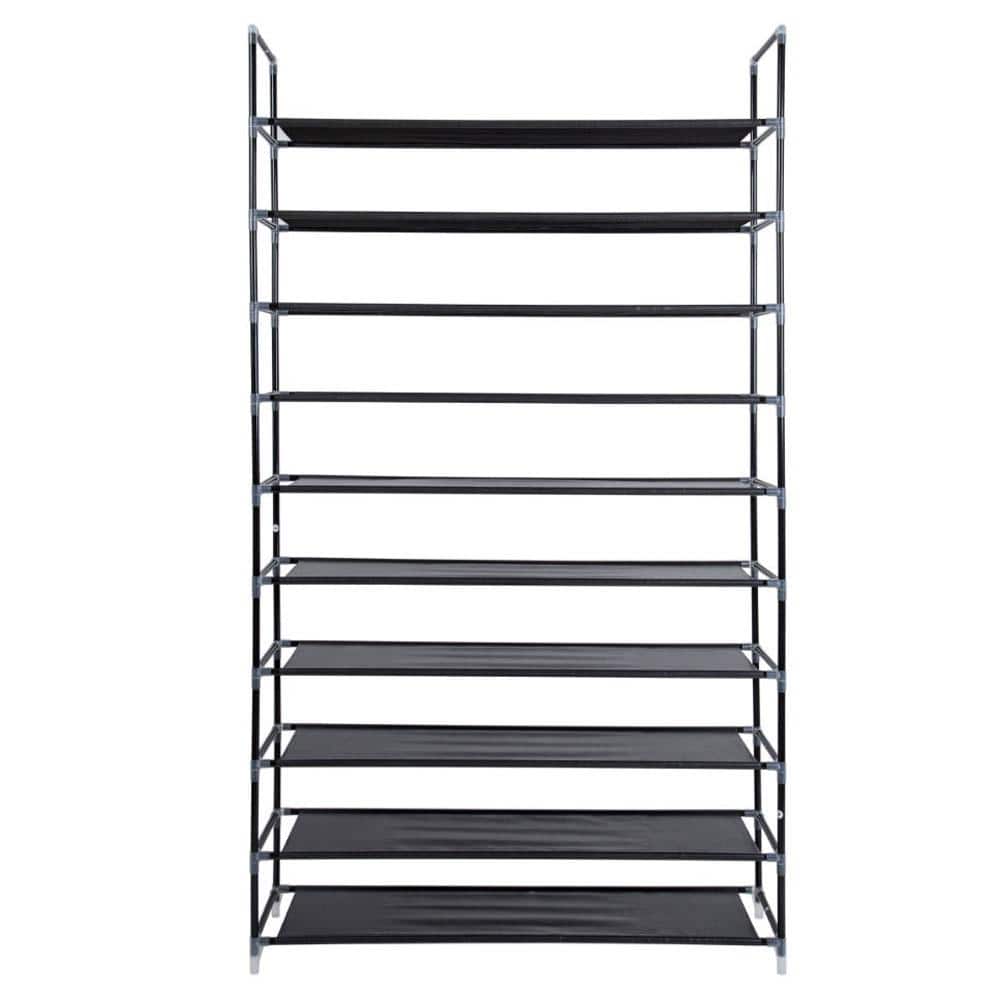 Karl home 68.9 in. H 50-Pair Black Shoe Rack 631371719828 - The Home Depot
