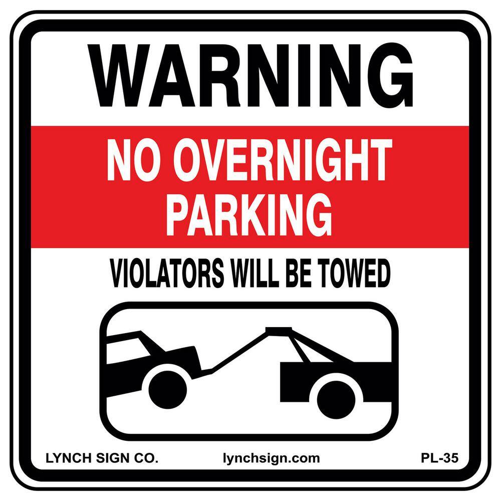 Lynch Sign 18 in. x 18 in. No Overnight Parking Sign Printed on More ...