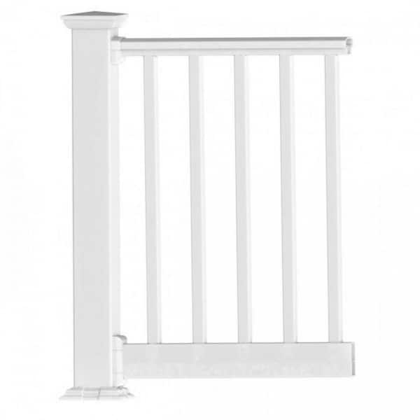 RDI Original Rail PVC 6 ft. x 42 in. White Square Baluster Level Rail ...