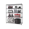 TRINITY PRO Black 5-Tier Steel Wire Garage Storage Shelving Unit (72 in ...