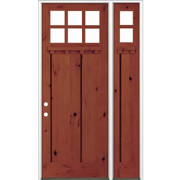 Krosswood Doors 50 in. x 96 in. Knotty Alder Right-Hand/Inswing 6-Lite ...