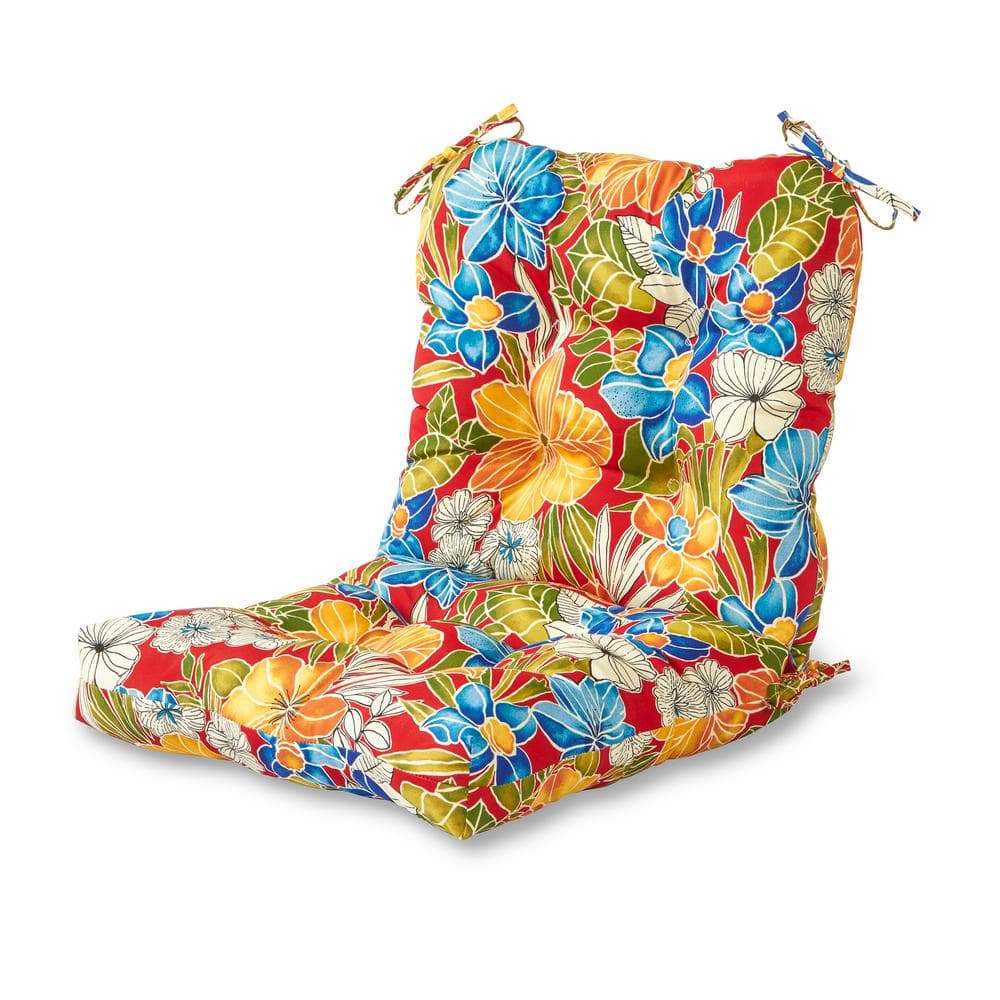 Greendale Home Fashions Aloha Red Outdoor Dining Chair Cushion OC5815 ...