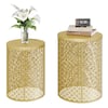 WIAWG Metal Accent Table, Outdoor Nesting Side Table, Decorative Round ...