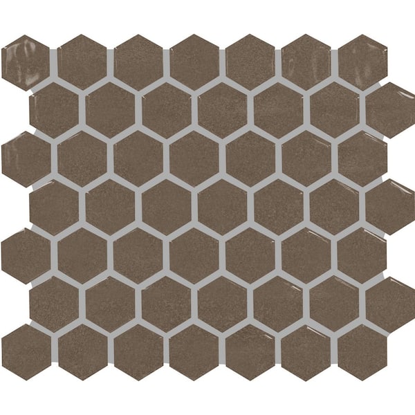 Marazzi Artezen Metallic Vibe 12 in. x 10 in. Glossy Ceramic Hexagon ...
