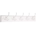 Liberty 27 in. White and Satin Nickel Tri-Hook Rack 129848