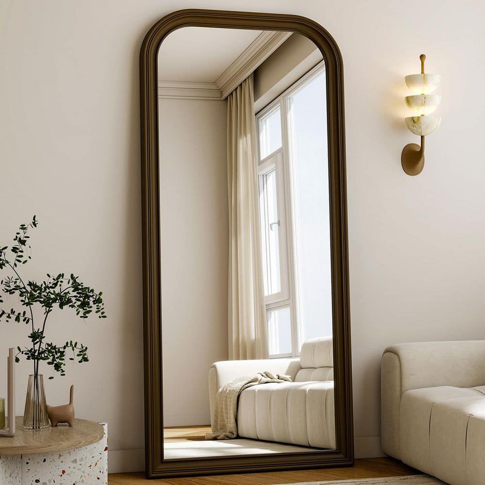 XRAMFY Antique Bronze 32 in. W x 71 in. H Rectangular PU Frame Full ...