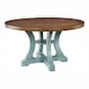 Furniture of America Wicks 54 in. Antique Light Blue and Dark Oak Wood ...