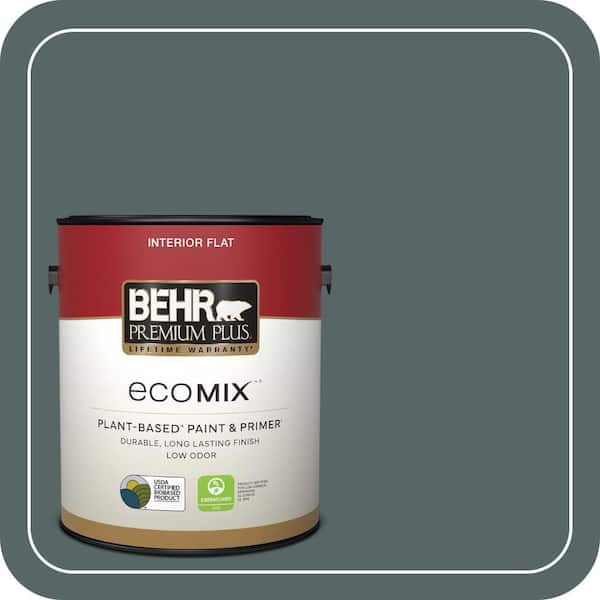 BEHR PREMIUM PLUS 1 gal. #N440-6 Brooklyn Flat EcoMix Plant-Based ...