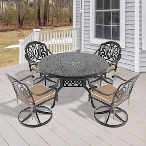 Willit Elizabeth 7-Piece Cast Aluminum Patio Outdoor Dining Set with ...