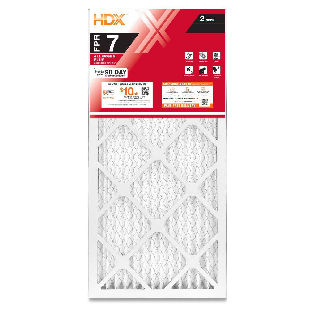 HDX 10 X 20 X 1 Allergen Plus Pleated Air Filter FPR 7 (2-Pack)