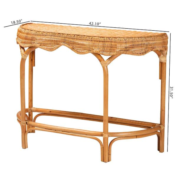 Bali Pari Wakana Modern Bohemian Natural Brown Rattan Console Table