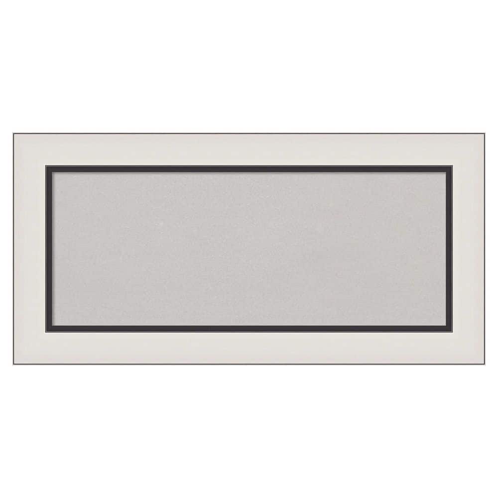 Amanti Art Ellie Silver Black 36 in. x 18 in. Poly Framed Grey Cork ...