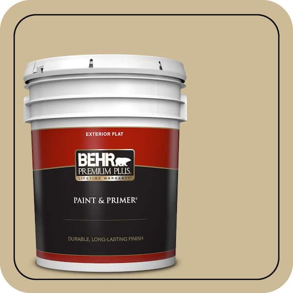 BEHR PREMIUM PLUS 5 gal. #MQ2-22 Hayloft Flat Exterior Paint & Primer ...