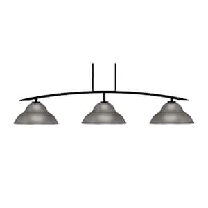 Siena 3-Light Matte Black Billiard Light with 13 in. Matte Black Metal ...