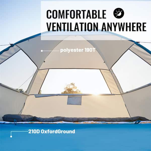 EchoSmile Dark Blue 4-Person Nylon Dome Tent TER-LTT200WTA - The Home Depot