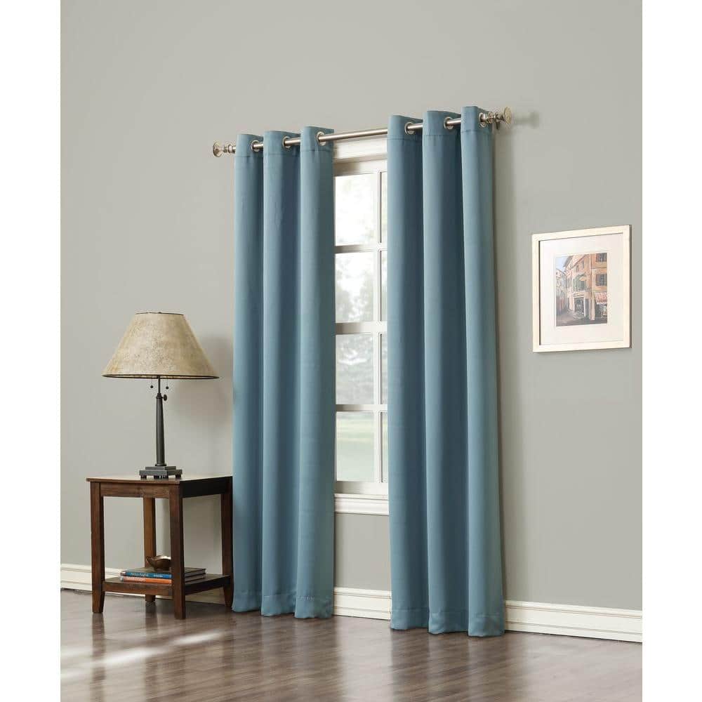 Sun Zero Mineral Woven Thermal Blackout Curtain - 40 in. W x 95 in. L ...