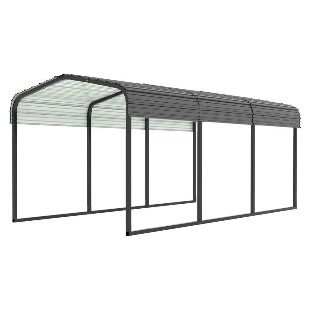 VEIKOUS 20 ft. W x 20 ft. D Carport Galvanized Steel Car Canopy and ...