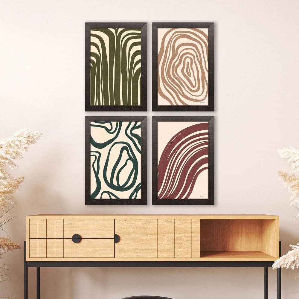 Paragon Thomas 4 Piece Framed Giclee Abstract Art Print 17 in. x 12 in ...