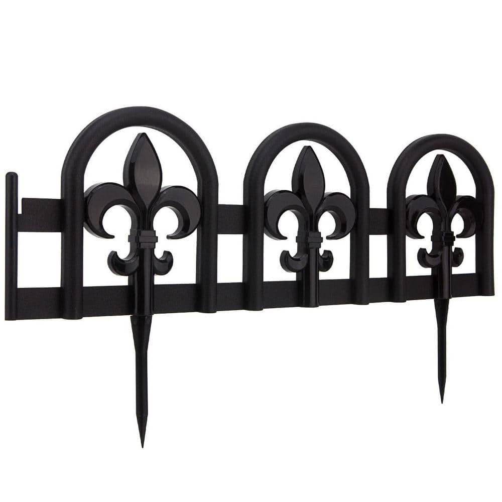 20 ft. L x 5 in. H Black Plastic Garden Decorative Edging, Yard ...