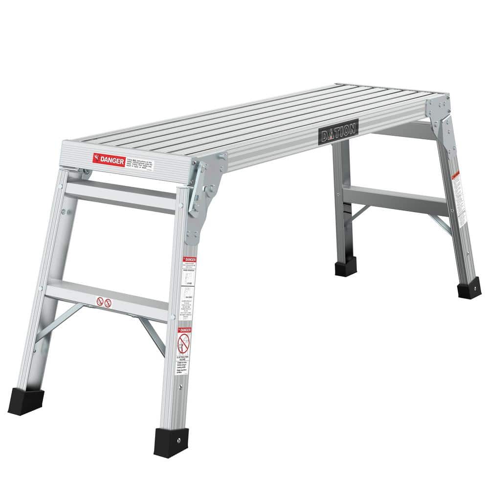 WELLFOR 1-Step 6 ft. Reach Aluminum Step Stool, 225 lbs. Load Capacity ...