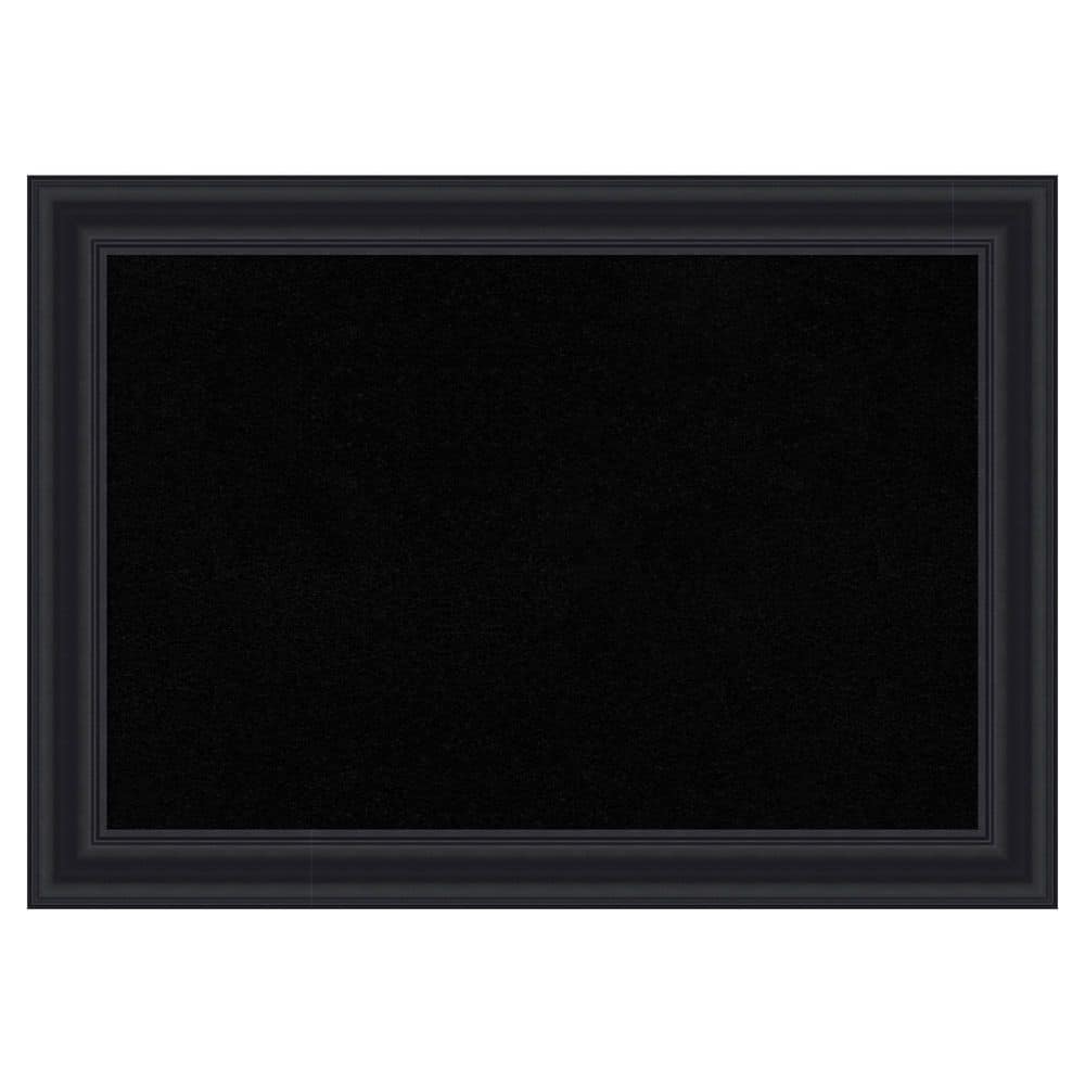 Amanti Art Dalat Black 28 in. x 20 in., Poly Framed Black Cork Memo ...