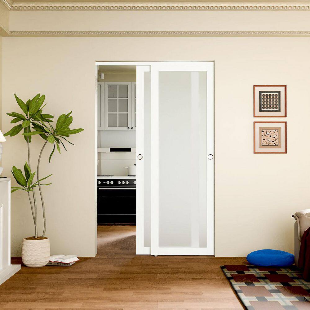 Have a question about TENONER 60 in. x 80 in. 1-Lite Frosted Glass MDF ...